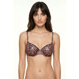 JOOP! Bandeau-Bikini-Top JOOP "Leopard Beach", Damen, Gr. 42, Cup C, braun (leopard aop), Obermaterial: 92% Polyamid, 8% Elasthan, Bikini-Oberteile