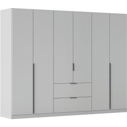 Dreht&uuml;renschrank OTTO HOME "Kleiderschrank Schrank Garderobe AGORDO mit Dekor- oder Hochglanzfront", grau (seidengrau), B:271cm H:210cm T:54cm, Holzwerkstoff, Schr&auml;nke, Dreht&uuml;renschrank, mit Au&szlig;enschubk&auml;sten, Serie in 7 Breiten und 2 H&ouml;hen MADE IN GERMANY