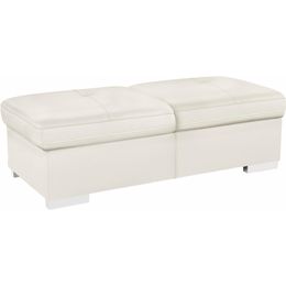 Hocker exxpo - SOFA FASHION "Spring Bankhocker, guter Sitzkomfort und tolle Verarbeitungsdetails", wei&szlig; (altwei&szlig;), B:140cm H:44cm T:67cm, NaturLEDER (echtes Rindsleder) in Sitz und R&uuml;cken. Korpus in passendem Kunstleder SOFTLUX bezogen;Luxus-Microfaser (100% Polyester);Struktur ( 100%Polyester), Hocker, Polsterhocker, aus Luxus-Microfaser +Simply Clean - f&uuml;r besonders einfache Reinigung