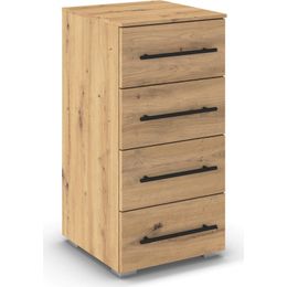 Schubkastenkommode OTTO HOME "Kommode Sideboard Schubladenkommode Schlafzimmerkommode AVOLA", eiche artisan, B:40cm H:81cm T:42cm, Holzwerkstoff, Sideboards, mit 4 ger&auml;umigen Schubladen f&uuml;r viel Stauraum MADE IN GERMANY