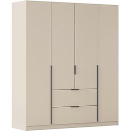 Dreht&uuml;renschrank OTTO HOME "Kleiderschrank Schrank Garderobe AGORDO mit Dekor- oder Hochglanzfront", beige (champagner), Schr&auml;nke, B/H/T: 181cm x 210cm x 54cm, Griffe Graumetallic, Holzwerkstoff, Dreht&uuml;renschrank, mit Au&szlig;enschubk&auml;sten, Serie in 7 Breiten und 2 H&ouml;hen MADE IN GERMANY, B:181cm H:210cm T:54cm