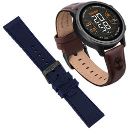Smartwatch Timberland "TRAIL FORCE", braun (dunkelbraun, dunkelbraun), Smartwatches, Herren, Smartwatch, Armbanduhr, Herrenuhr, Lederarmband, Bluetooth, Trinkerinnerung