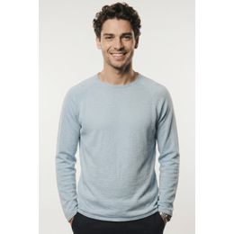 Jack & Jones Strickpullover JACK & JONES "JJBREEZE KNIT CREW NECK", Herren, Gr. L, celestial blau, Strick, Obermaterial: 100% Baumwolle, unifarben, regular fit, Rundhals, Pullover Strickpullover