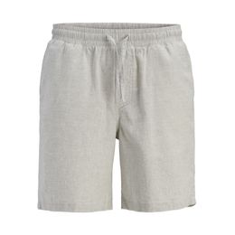 Jack & Jones Jogginghose JACK & JONES "JPSTJAIDEN BREEZE JOGGER SHORT", Herren, Gr. S, N-Gr, dusty olive detail:melange, Web, Obermaterial: 81% Baumwolle, 15% Leinen, 4% Elasthan, meliert, regular fit kniefrei, Hosen Jogginghose