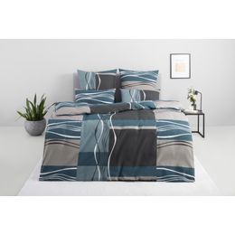 Bettw&auml;sche OTTO HOME "Kelian", blau (petrol, grau), B/L: 200cm x 200cm, 1 Stk., 2 Stk., Linon, B/L: 80cm x 80cm & 80cm x 80cm, 3, Linon, Obermaterial: 100% Baumwolle, Bettw&auml;sche, Bettw&auml;sche, in verschiedenen Qualit&auml;ten, gemusterte Bettw&auml;sche