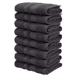 Handt&uuml;cher OTTO HOME "Vanessa, 8 Handt&uuml;cher, 50x100cm, in Standard- und Premium-Qualit&auml;t", anthrazit, B:50cm L:100cm, Walkfrottee, Obermaterial: 100% Baumwolle, Handt&uuml;cher, Handt&uuml;cher mit Bord&uuml;re, 100% Baumwolle, einfarbig, weich