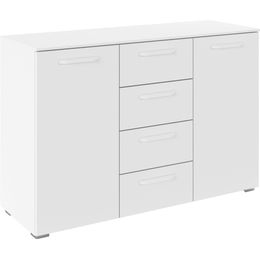 Kombikommode OTTO HOME "Kommode Sideboard Schubladenkommode Schlafzimmerkommode OTELI", wei&szlig; (alpinwei&szlig;), B:120cm H:81cm T:42cm, Holzwerkstoff, Sideboards, Kombikommode, vier gro&szlig;e Schubladen und 2 T&uuml;ren, mit 4 Einlegeb&ouml;den MADE IN GERMANY