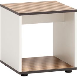 Sitzw&uuml;rfel Welltime "Katta, Hocker, melaminharzbeschichtet,Made in Germany, B: 40 cm", wei&szlig; (mattwei&szlig;, akustikprint), B:40cm H:42cm T:40cm, Hocker, Solide Verarbeitung - Dieses Produkt ist in Deutschland gefertigt