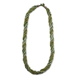 Lange Kette "Rieti", Damen, Gr. onesize, Holz, gr&uuml;n (khaki), Collezione Alessandro, Basic, Halsketten, in gedrehter Form