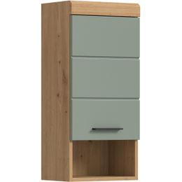 H&auml;ngeschrank Welltime "SIENA, Breite 37cm, 1 T&uuml;r, 1 offenes F&auml;cher, 1 Einlegeboden, MDF-Front", gr&uuml;n (eiche, salbei), B:37cm H:79cm T:24cm, Holzwerkstoff, Schr&auml;nke, H&auml;ngeschrank, in verschiedenen Farben erh&auml;ltlich, Badm&ouml;bel, Badschrank, Schrank, Bad