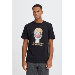T-Shirt Blend "BHKURT FUNNY GRAPHIC S/S TEE", Jungen, Gr. XL, schwarz (wei&szlig; ostrich), Single Jersey, Obermaterial: 100% Baumwolle, bedruckt, regular fit normal, Rundhals, Shirts T-Shirt, mit normaler L&auml;nge, ohne Verschluss, aus Baumwolle und Single Jersey