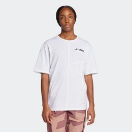 Funktionsshirt adidas terrex "W MT TEE", Damen, Gr. S, wei&szlig;, Obermaterial: 100% Polyester, Rundhals, Shirts Funktionsshirt, mit Rundhalsausschnitt, ohne Verschluss