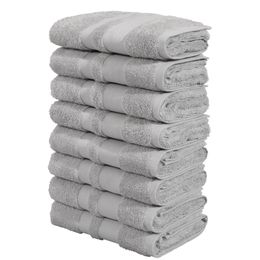 Handt&uuml;cher OTTO HOME "Vanessa, 8 Handt&uuml;cher, 50x100cm, in Standard- und Premium-Qualit&auml;t", hellgrau, B:50cm L:100cm, Walkfrottee, Obermaterial: 100% Baumwolle, Handt&uuml;cher, Handt&uuml;cher mit Bord&uuml;re, 100% Baumwolle, einfarbig, weich