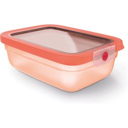 Frischhaltedose Emsa "oneClick", orange, B:15,95cm H:7,32cm L:21,73cm, Polyprophylen (PP), Lebensmittelaufbewahrungsbeh&auml;lter, Frischhaltedose, verschlossen mit nur 1 x Klick, 100% dicht, made in Germany