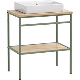 Waschtisch Welltime "Lorna, Waschtisch, melaminharzbeschichtet,Made in Germany, B: 30 cm", eiche hell, pistazie, B:70cm H:89,2cm T:45cm, Waschtische, Waschtisch, Solide Verarbeitung - Dieses Produkt ist in Deutschland gefertigt