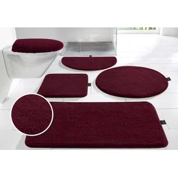 Badematte Bruno Banani "Lana, Badvorleger, Badezimmer Teppich" Gr. 12, rot (bordeaux), H:25mm, Polyacryl, Badematten, Badematte, Badteppich, Badematten, unifarben, auch als 3 teiliges Set & rund