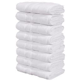 Handt&uuml;cher OTTO HOME "Vanessa, 8 Handt&uuml;cher, 50x100cm, in Standard- und Premium-Qualit&auml;t", wei&szlig;, B:50cm L:100cm, Walkfrottee, Obermaterial: 100% Baumwolle, Handt&uuml;cher, Handt&uuml;cher mit Bord&uuml;re, 100% Baumwolle, einfarbig, weich