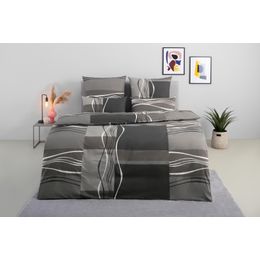 Bettw&auml;sche OTTO HOME "Kelian", grau (anthrazit, grau), B/L: 200cm x 200cm, 1 Stk., 2 Stk., Linon, B/L: 80cm x 80cm & 80cm x 80cm, 3, Linon, Obermaterial: 100% Baumwolle, Bettw&auml;sche, Bettw&auml;sche, in verschiedenen Qualit&auml;ten, gemusterte Bettw&auml;sche