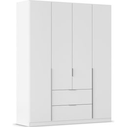 Dreht&uuml;renschrank OTTO HOME "Kleiderschrank Schrank Garderobe AGORDO mit Dekor- oder Hochglanzfront", wei&szlig; (alpinwei&szlig;), Schr&auml;nke, B/H/T: 181cm x 229cm x 54cm, Griffe Alufarben, Holzwerkstoff, Dreht&uuml;renschrank, mit Au&szlig;enschubk&auml;sten, Serie in 7 Breiten und 2 H&ouml;hen MADE IN GERMANY, B:181cm H:229cm T:54cm