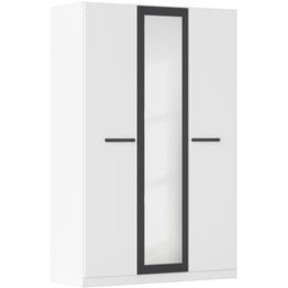 Kleiderschrank OTTO HOME "Mehrzweckschrank Aktenschrank M&ouml;bel Mietswohnung Schlafzimmer MODI", wei&szlig; (alpinwei&szlig;, graumetallic), B:136cm H:210cm T:54cm, Holzwerkstoff, Schr&auml;nke, Kleiderschrank, in angesagten Farbkombinationen, optional mit Spiegel MADE IN GERMANY