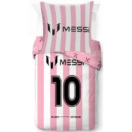 Kinderbettw&auml;sche "Messi No Limits Just Dream", rosa, B/L: 135cm x 200cm, 1 Stk., 1 Stk., Linon, B/L: 80cm x 80cm, 2, Linon, Obermaterial: 100% Baumwolle, Bettw&auml;sche, 100% Baumwolle