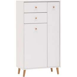 Highboard Schildmeyer "Bjarne, Highboard, Made in Germany, B: 60,2 cm", mattwei&szlig;, B:60,2cm H:103,4cm T:33,05cm, Sideboards, Highboard, Solide Verarbeitung - Dieses Produkt ist in Deutschland gefertigt