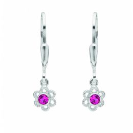 Adelia&acute;s Paar Ohrh&auml;nger ADELIA&acute;S "Ohrh&auml;nger Ohrringe 925 Silber mit Zirkonia", pink (silber), Ohrringe, Damen, Damen, Silber 925 (Sterlingsilber), Silberohrringe