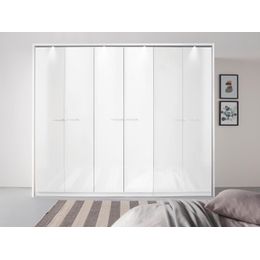 Kleiderschrank OTTO HOME "Mehrzweckschrank Aktenschrank M&ouml;bel Mietswohnung Schlafzimmer OTELI", wei&szlig; (alpinwei&szlig;, hochglanz wei&szlig;), B:275cm H:231cm T:58cm, Holzwerkstoff, Schr&auml;nke, Kleiderschrank, inkl. Passepartout optional mit Beleuchtung MADE IN GERMANY