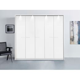 Kleiderschrank OTTO HOME "Mehrzweckschrank Aktenschrank M&ouml;bel Mietswohnung Schlafzimmer OTELI", wei&szlig; (alpinwei&szlig;), B:230cm H:231cm T:58cm, Holzwerkstoff, Schr&auml;nke, Kleiderschrank, inkl. Passepartout optional mit Beleuchtung MADE IN GERMANY