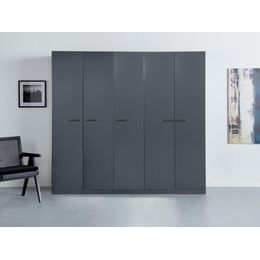 Kleiderschrank OTTO HOME "Mehrzweckschrank Aktenschrank M&ouml;bel Mietswohnung Schlafzimmer OTELI", grau (graumetallic), B:226cm H:210cm T:54cm, Holzwerkstoff, Schr&auml;nke, Kleiderschrank, mit zus&auml;tzlichen Einlegeb&ouml;den, optional mit Spiegel MADE IN GERMANY
