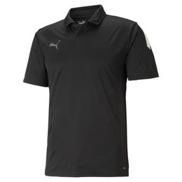 Poloshirt Puma "TEAMLIGA SIDELINE POLO", Herren, Gr. L, schwarz-wei&szlig; (Puma schwarz, Puma wei&szlig;), Interlock, Obermaterial: 100% Polyester, unifarben, regular fit normal, Rundhals, Shirts, gerade Passform, Kurzarm, f&uuml;r sportliche und l&auml;ssige Anl&auml;sse