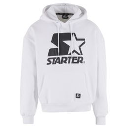 Kapuzensweatshirt STARTER Black Label "Starter Black Label Starter Oversized Logo Hoodie", Herren, Gr. S, wei&szlig;, 70% Baumwolle, 30% Polyester, bedruckt, Rundhals, Sweatshirts