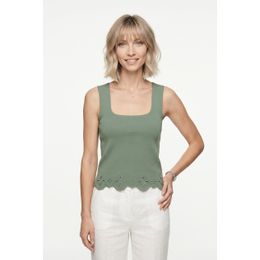V&eacute;ro Moda Spitzentop VERO MODA "VMLOUISE SL SQUARE NECK TOP JRS", Damen, Gr. XS, laurel wreath, Jersey, Obermaterial: 100% Baumwolle, unifarben, regular fit normal, eckiger Ausschnitt, Tops Spitzentop, Baumwolle, regular fit