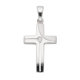 Adelia&acute;s Kettenanh&auml;nger ADELIA&acute;S "Kreuzanh&auml;nger 925 Silber mit Zirkonia", silber, Schmuckanh&auml;nger, Damen, mit Zirkonia, Silber 925 (Sterlingsilber), Kettenanh&auml;nger, Silberanh&auml;nger Kreuz