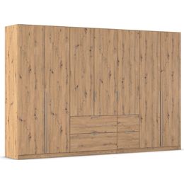 Dreht&uuml;renschrank OTTO HOME "Kleiderschrank Schrank Garderobe AGORDO mit Dekor- oder Hochglanzfront", braun (eiche artisan), B:315cm H:210cm T:54cm, Holzwerkstoff, Schr&auml;nke, Dreht&uuml;renschrank, mit Au&szlig;enschubk&auml;sten, Serie in 7 Breiten und 2 H&ouml;hen MADE IN GERMANY