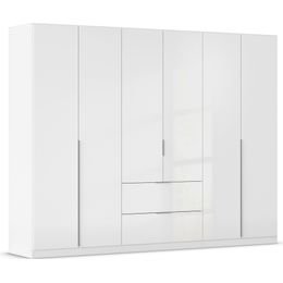 Dreht&uuml;renschrank OTTO HOME "Kleiderschrank Schrank Garderobe AGORDO mit Dekor- oder Hochglanzfront", wei&szlig; (alpinwei&szlig;, hochglanz wei&szlig;), B:271cm H:210cm T:54cm, Holzwerkstoff, Schr&auml;nke, Dreht&uuml;renschrank, mit Au&szlig;enschubk&auml;sten, Serie in 7 Breiten und 2 H&ouml;hen MADE IN GERMANY