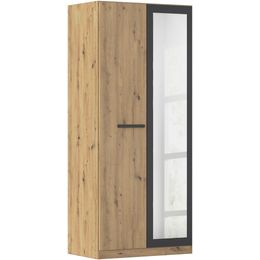 Kleiderschrank OTTO HOME "Mehrzweckschrank Aktenschrank M&ouml;bel Mietswohnung Schlafzimmer MODI", grau (eiche artisan, graumetallic), B:91cm H:210cm T:54cm, Holzwerkstoff, Schr&auml;nke, Kleiderschrank, in angesagten Farbkombinationen, optional mit Spiegel MADE IN GERMANY