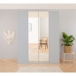 Kleiderschrank OTTO HOME "Mehrzweckschrank Aktenschrank M&ouml;bel Mietswohnung Schlafzimmer KOLUNA", grau (seidengrau), B:181cm H:229cm T:54cm, Holzwerkstoff, Schr&auml;nke, Kleiderschrank, mit Spiegel, inkl. 2 Innenschubladen sowie extra B&ouml;den MADE IN GERMANY