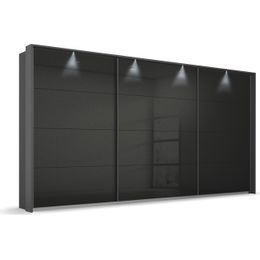 Kleiderschrank OTTO HOME "Mehrzweckschrank Aktenschrank M&ouml;bel Mietswohnung Schlafzimmer OTELI", grau (graumetallic, hochglanz effektgrau), B:368cm H:233cm T:68cm, Holzwerkstoff, Schr&auml;nke, Kleiderschrank, inkl. Passepartout optional mit Beleuchtung MADE IN GERMANY