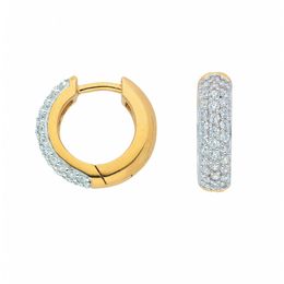 Adelia&acute;s Paar Creolen ADELIA&acute;S "13,9 mm ⌀ Creolen Ohrringe 333 Gold ( 8K ) mit Zirkonia", silber, Ohrringe, Damen, Damen, Gold, Goldohrringe
