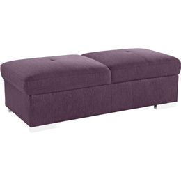 Hocker exxpo - SOFA FASHION "Spring Bankhocker, guter Sitzkomfort und tolle Verarbeitungsdetails", lila (hortensia), B:140cm H:44cm T:67cm, NaturLEDER (echtes Rindsleder) in Sitz und R&uuml;cken. Korpus in passendem Kunstleder SOFTLUX bezogen;Luxus-Microfaser (100% Polyester);Struktur ( 100%Polyester), Hocker, Polsterhocker, aus Luxus-Microfaser +Simply Clean - f&uuml;r besonders einfache Reinigung
