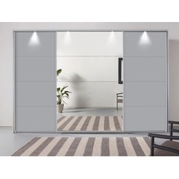 Kleiderschrank OTTO HOME "Mehrzweckschrank Aktenschrank M&ouml;bel Mietswohnung Schlafzimmer OTELI", grau (seidengrau), B:323cm H:214cm T:68cm, Holzwerkstoff, Schr&auml;nke, Kleiderschrank, inkl. Passepartout optional mit Beleuchtung MADE IN GERMANY