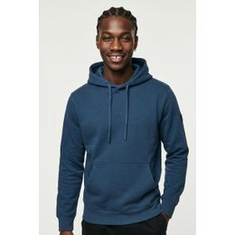 Jack & Jones Kapuzensweatshirt JACK & JONES "JCOPOINT SWEAT BADGE HOOD BF", Herren, Gr. S, blau (titan), angeraute Sweatware, Obermaterial: 72% Baumwolle, 28% Polyester, unifarben, relaxed fit, Rippb&uuml;ndchen, Sweatshirts