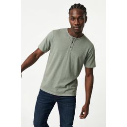 Jack & Jones T-Shirt JACK & JONES "JPRBLUAMAN SS HENLEY TEE SMU", Jungen, Gr. M, laurel wreath, Jersey, Obermaterial: 100% Baumwolle, unifarben, regular fit normal, Rundhals, Shirts T-Shirt