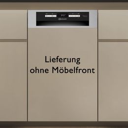 Bauknecht teilintegrierbarer Geschirrsp&uuml;ler, Energieeffizienz: A (A-G), grau (edelstahl), B:44,8cm H:82cm T:55,5cm, Geschirrsp&uuml;ler, PowerClean Hochdruckd&uuml;sen &ndash; reinigt hartn&auml;ckigste Verschmutzungen