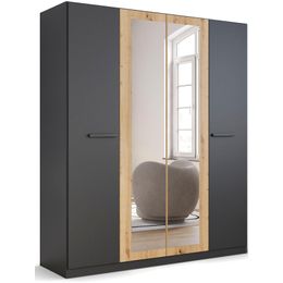 Kleiderschrank OTTO HOME "Mehrzweckschrank Aktenschrank M&ouml;bel Mietswohnung Schlafzimmer MODI", grau (graumetallic, eiche artisan), B:181cm H:210cm T:54cm, Holzwerkstoff, Schr&auml;nke, Kleiderschrank, in angesagten Farbkombinationen, optional mit Spiegel MADE IN GERMANY