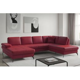 Sit & More Wohnlandschaft SIT & MORE "Morris Jubi", feuerrot, B:300cm H:83cm T:202cm, Sofas, Wohnlandschaft, mit Armteilfunktion, optional mit Bettfunktion