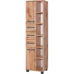 Hochschrank Schildmeyer "Milan", braun (wotaneichefarben), B:42cm H:164cm T:32cm, Schr&auml;nke, Hochschrank, Solide Verarbeitung - Dieses Produkt ist in Deutschland gefertigt