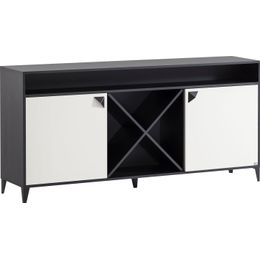 Lowboard "Looks Classic", schwarz (schwarzmatt, cremebeige), B:179,2cm H:85,8cm T:39cm, LOOKS by Wolfgang Joop, Sideboards, Lowboard, Solide Verarbeitung - Dieses Produkt ist in Deutschland gefertigt