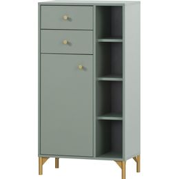 Midischrank Welltime "Ando, Midischrank, Made in Germany, B: 60,2 cm", gr&uuml;n (pistazie), B:60,2cm H:114,4cm T:33cm, FSC-zertifizierter Holzwerkstoff, Schr&auml;nke, Midischrank, Solide Verarbeitung - Dieses Produkt ist in Deutschland gefertigt
